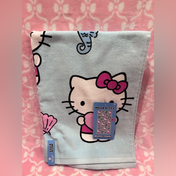 Hello Kitty | Bath | Hello Kitty Beach Towel Pink And Blue | Poshmark